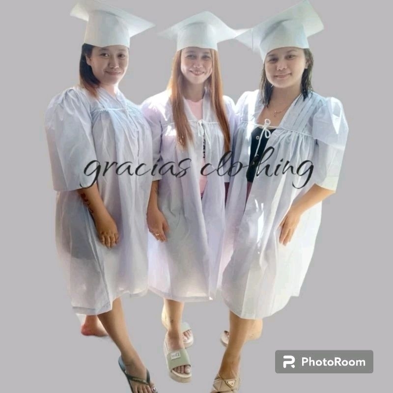 TOGA SET+CUP WHITE COLOR ONLY/SCHOOL GRADUATION UNIFORM/WE ACCEPT ...
