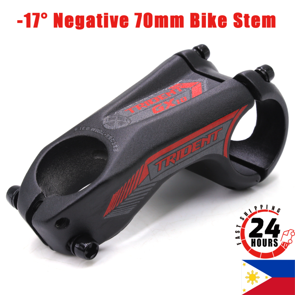 MOUNTAIN BIKE HANDLEBAR LONG negative 17° 70MM 31.8M STEM FOR MTB ROAD ...