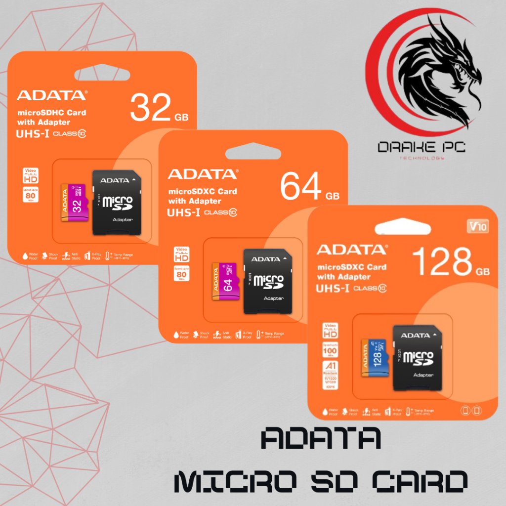 Adata Premier MicroSD Card Class 10 | microSDHC/SDXC UHS-I Class10 ...