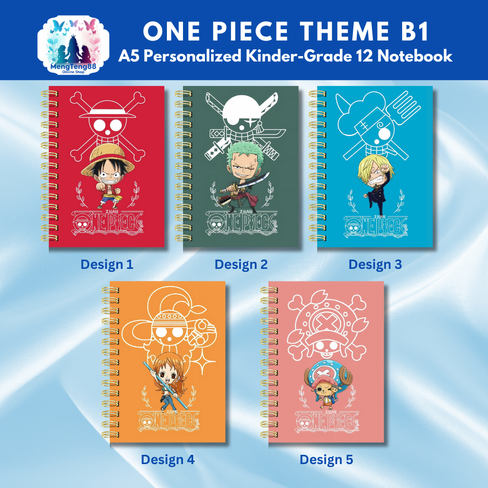 One Piece Theme B1 Personalized Notebook Kinder-Grade 12 A5 (14cm x ...