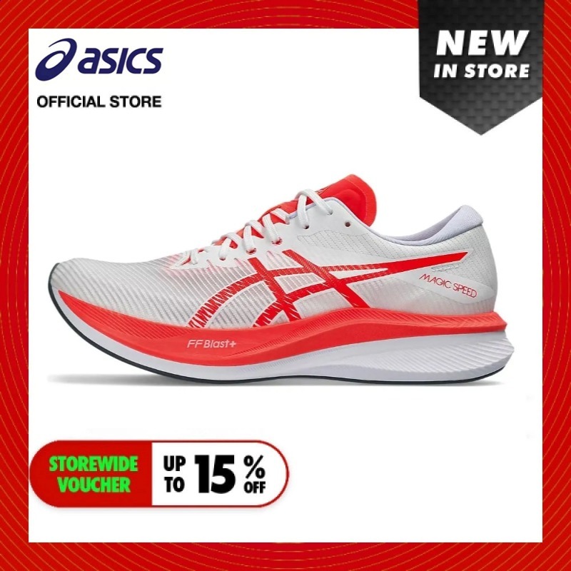 【100% Original】Asics Magic Speed 3.0 Red White Men Running Shoes ...