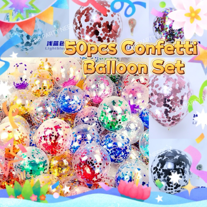 10PCS 12inch Sequin balloon transparent latex paper crumb balloon ...