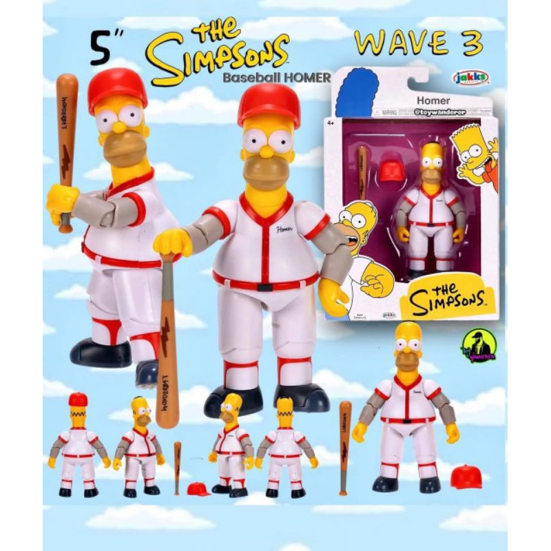 [In Stock] The Simpsons 5-Inch Wave 3 Baseball Homer Action Figure ...