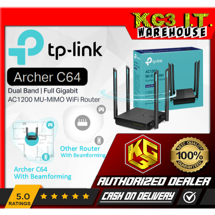 TP-Link ARCHER C64 AC1200 Wireless Mu-Mimo Wi-Fi Router | Shopee ...