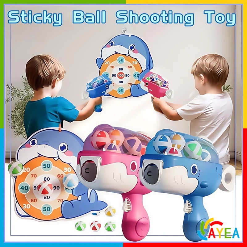 Whale Sticky Ball Gun Sport Toy Target Shooting Sticky Ball Ejection ...