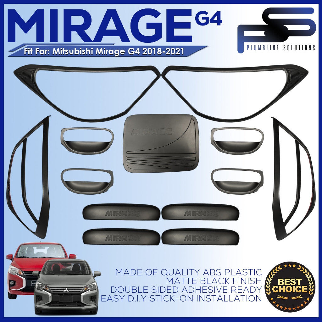 Mitsubishi Mirage G4 Garnish Set 2018 - 2021 Black / Chrome G4 ...