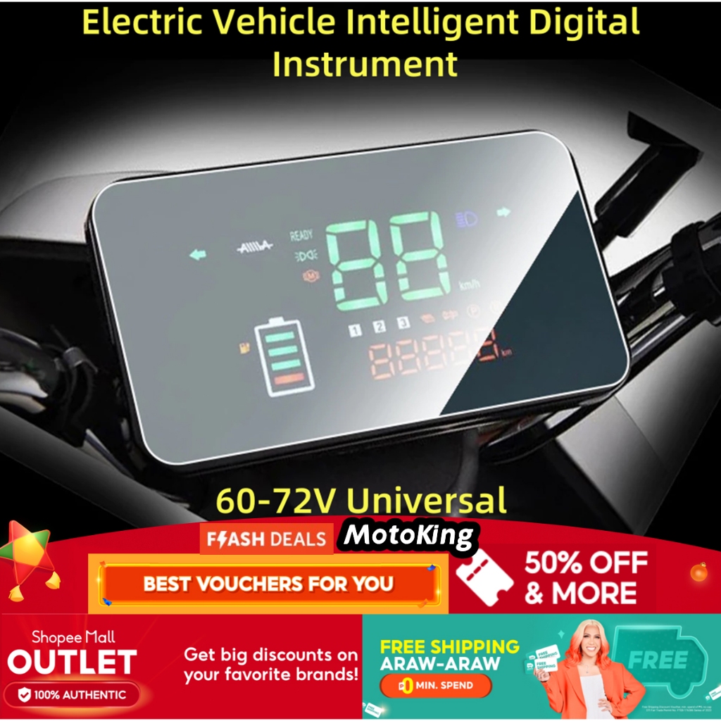 Universal EBike LCD Display Speedometer Screen 60-72v instrument For ...