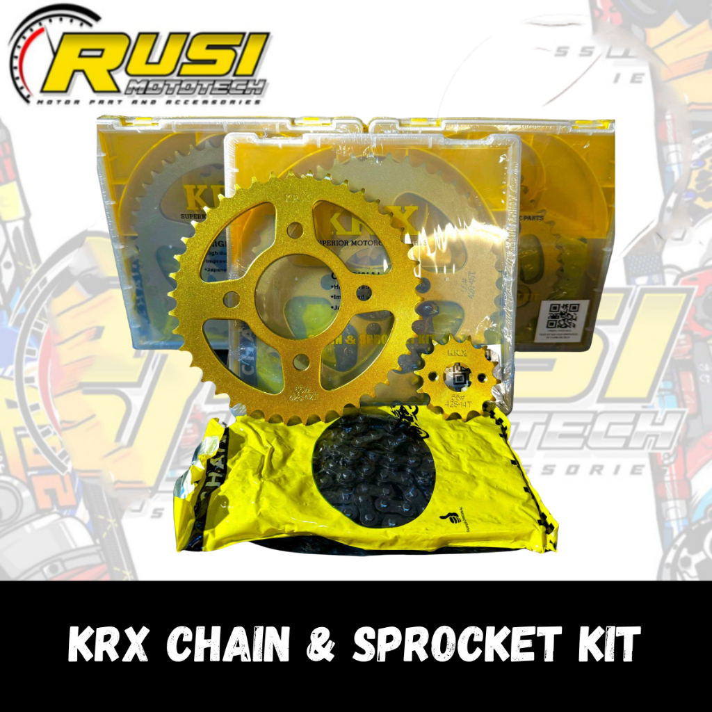HIGH QUALITY KRX GOLD CHAIN & SPROCKET KIT / TMX / C100 / SMASH ( 45T ...