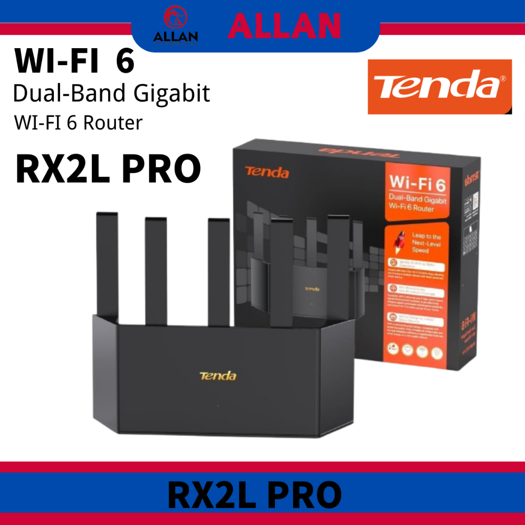 Tenda AX1500 RX2L Pro WiFi 6 Router – Dual Band Gigabit Wireless ...