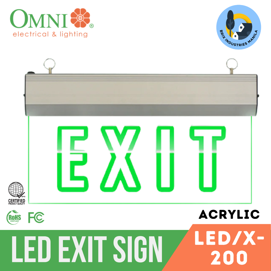 Omni LED Exit Sign Acrylic Plastic Housing #LED/X-200 | Shopee Philippines