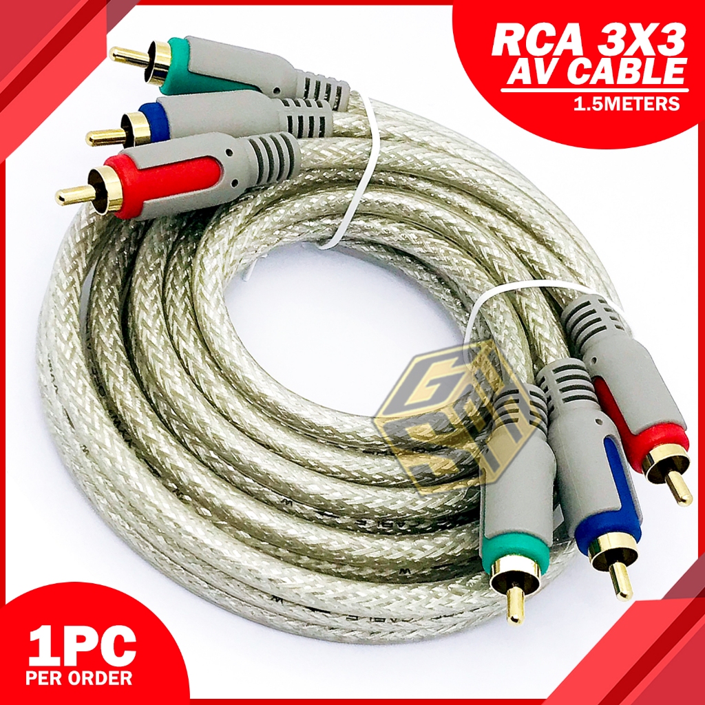 RCA 3X3 Heavy Duty Cable (1.5 METERS) | Shopee Philippines