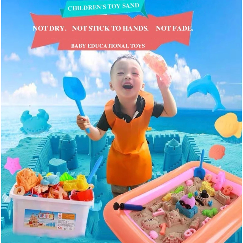 MonsterMarketing Kinetic Motion Sand Playset with Molds Inflatable Safe ...