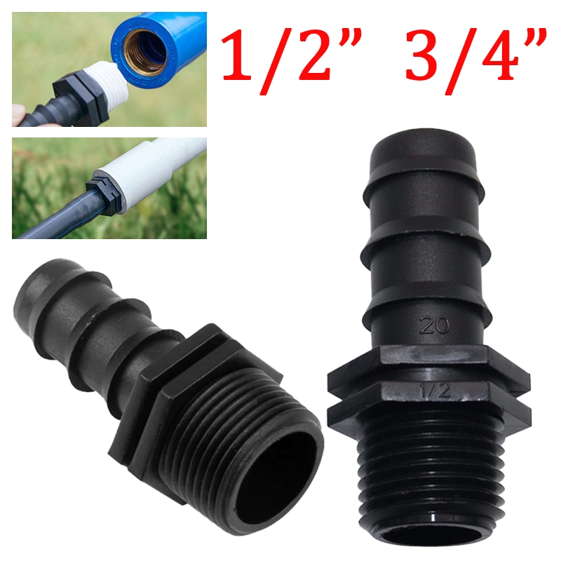 1/2"3/4" Male Thread to DN16 DN20 Hose Connector Adapter 2-Way Garden ...