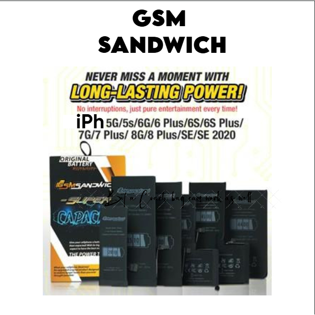 GSMSandwich Super Capacity Battery for iPh 5 5s 6 6 Plus 6s 6s Plus 7 7 ...