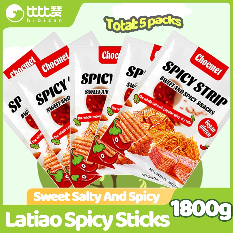 Chocmet Latiao Snack Spicy Stick 4 in 1 Bundle 5 Packages Spicy Strips ...