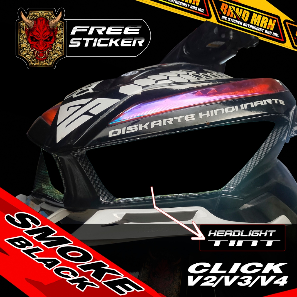 HONDA CLICK V2/V3 /V4 PLAIN COLORED HEADLIGHT DECAL CLEAR STICKER TINT ...