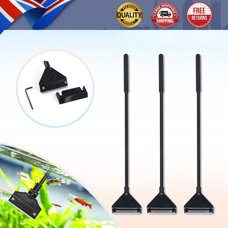 Stainless Steel Aquarium Scraper 42cm 2 Blades Algae Plant Cleaner for ...