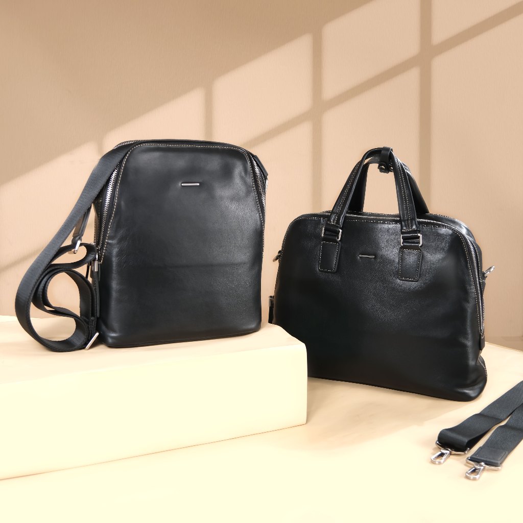 Pabder (LF7324 Sling & LF7322 Briefcase) Men's Soft Smooth Leather Bag ...