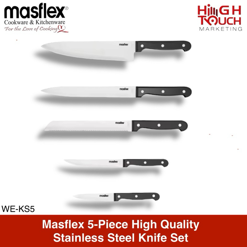 Masflex 5 Piece High Quality Stainless Steel Knife Set | Shopee Philippines