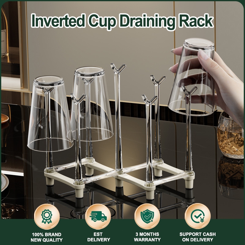 Inverted Cup Draining Rack for Kitchen Countertops Foldable Drinking ...