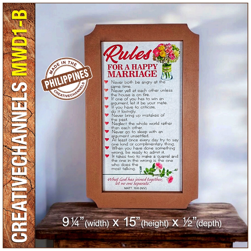Wooden Wall Decor, MWD1-B by CreativeChannels, RULES FOR A HAPPY ...