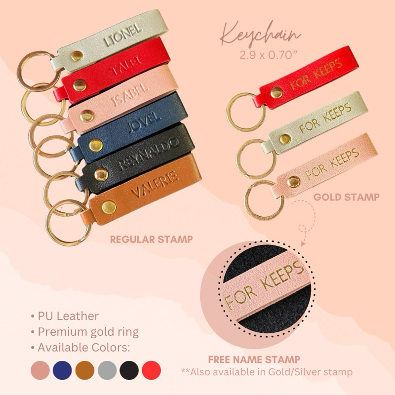 Free Name Stamping‼️ Leather Keychain - Personalized / Engraving ...