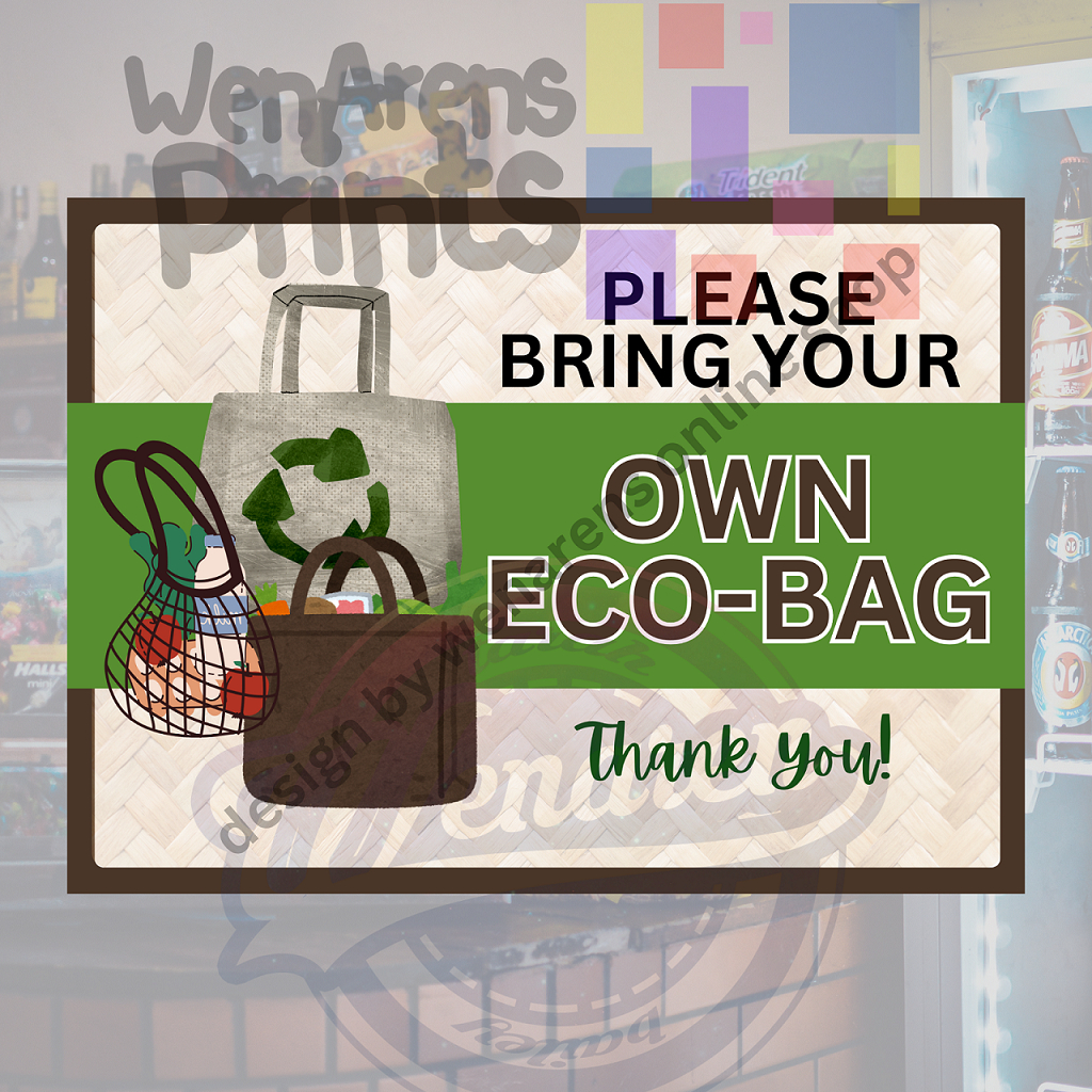 Bring your own eco bag A4 Size PVC Plastic, Laminated & Waterproof ...