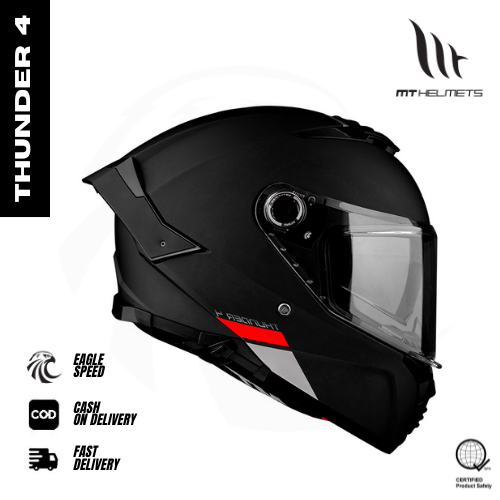 【EAGLE SPEED】MT HELMET FULL FACE SOLID THUNDER 4 MATT BLACK DUAL VISOR ...