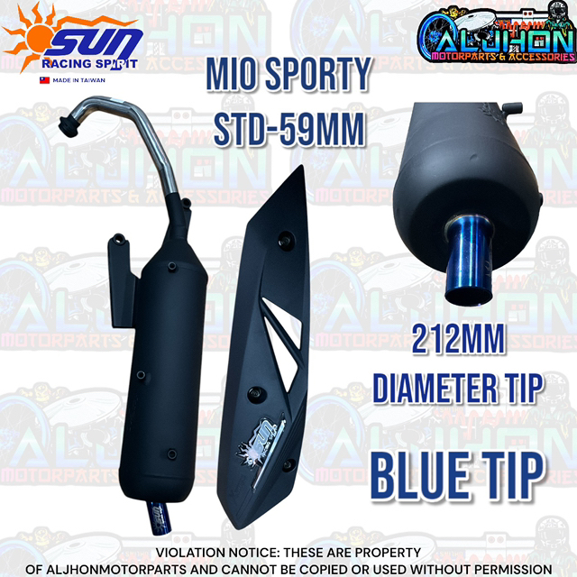 SUN RACING SPIRIT EXHAUST PIPE FOR SPORTY STD 59MM, CLICK125/150, PCX ...