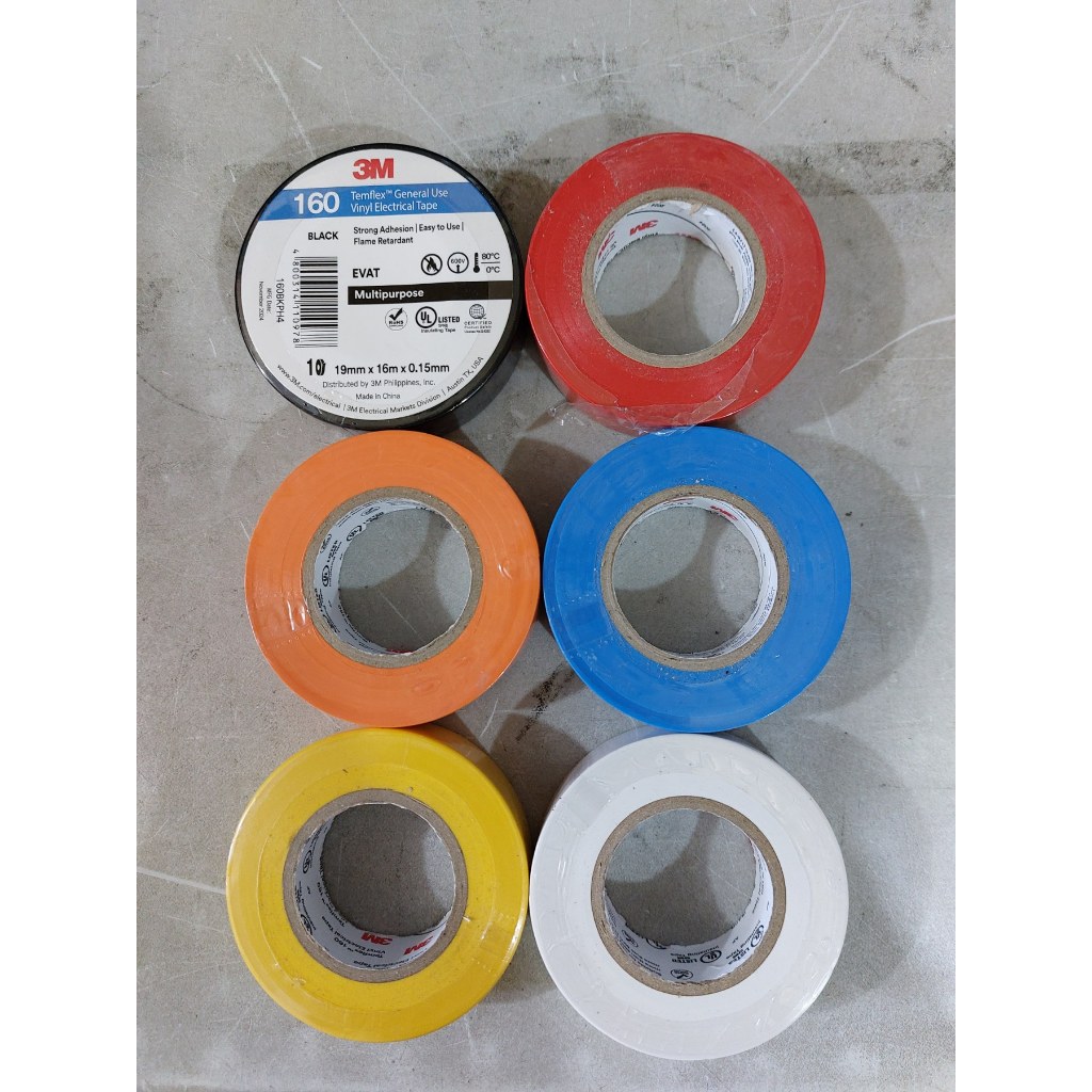 3M Electrical Tape 19mm x 16mtrs Temflex General Use Vinyl Type #160 ...