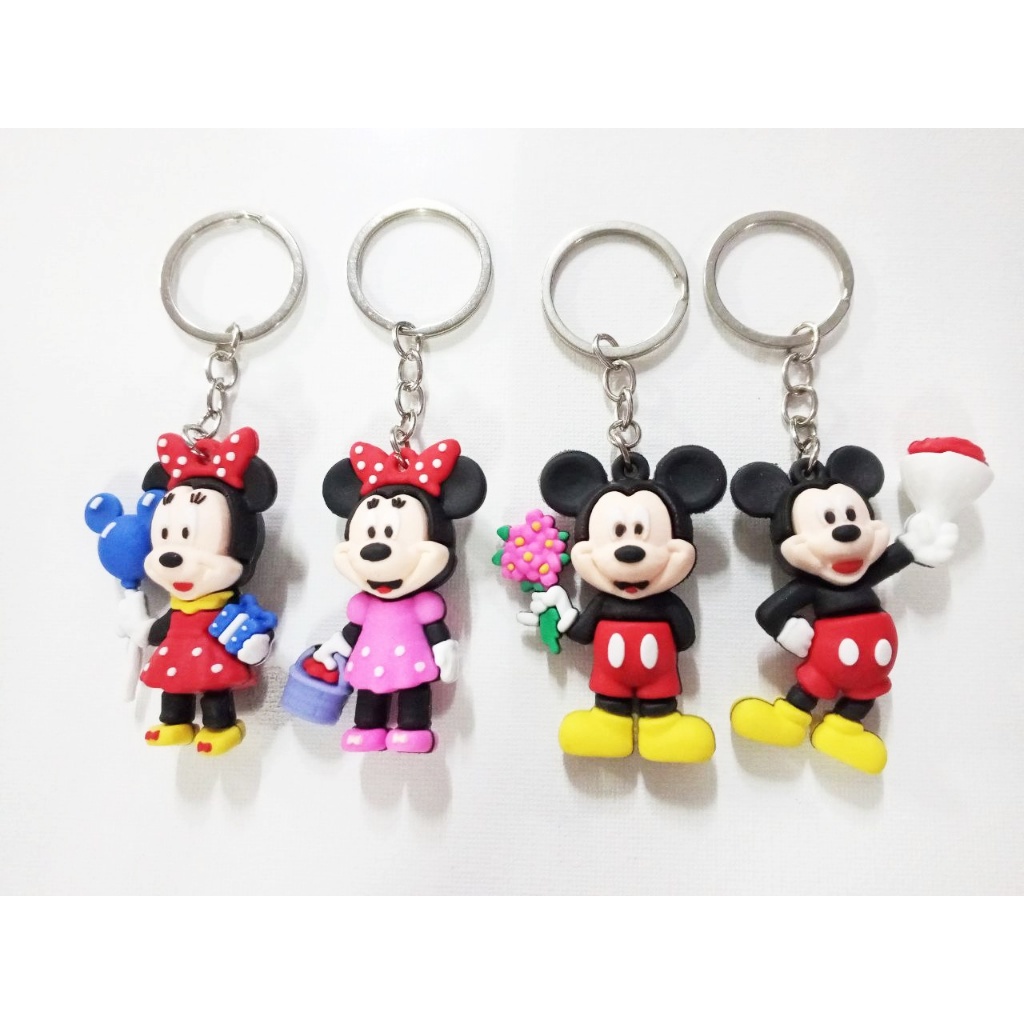 Cartoon Keychain Cute Mickey and Minnie Mouse Doll Keyring Bag Pendant ...