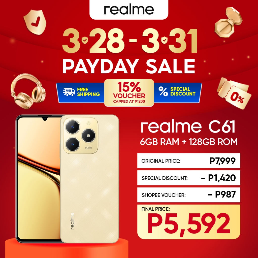 realme C61 Smartphone | 6GB+128GB / 8GB+256GB | Unisoc T612 Processor ...