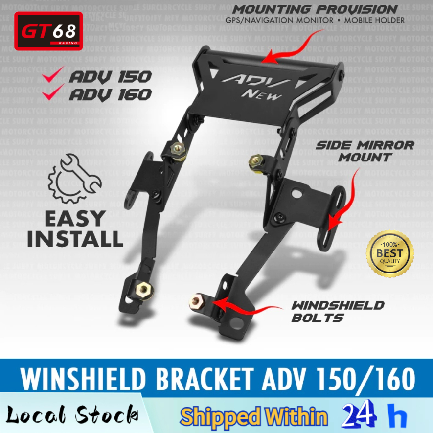CNC Windshield Bracket Visor For ADV 150&160 Side Mirror Bracket Alloy ...