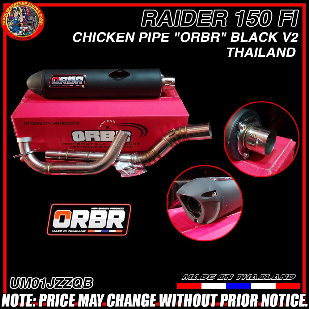RAIDER 150 FI CHICKEN PIPE "ORBR" BLACK V2 THAILAND (UM01JZZQB ...