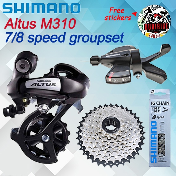 SHlMANO Altus 8 speed Groupset MTB M310 shifter 7/8 speed RD MTB ...