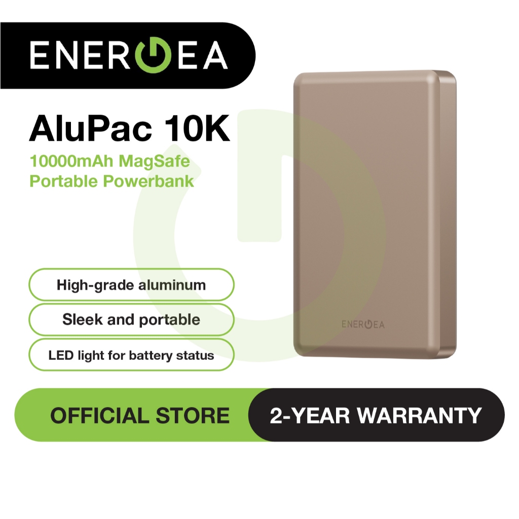 Energea AluPac 10K, 10000MaH Ultra Light Aluminum MagSafe Compatible ...
