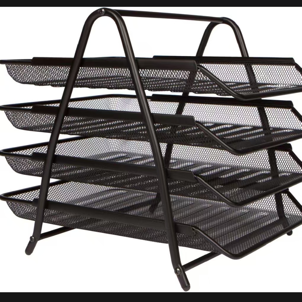 4 tier Desk File Organizer Document Paper Tray | Shopee Philippines