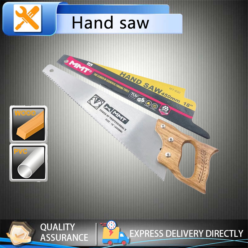MMT Crosscut Handsaw 18inch hand saw wood cutting Wooden handle miter ...