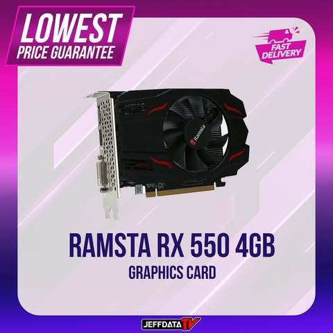 GPU VIDEO CARD RAMSTA RX550 4GB 128BIT GDDR5 support hdmi dvi-d dispay ...