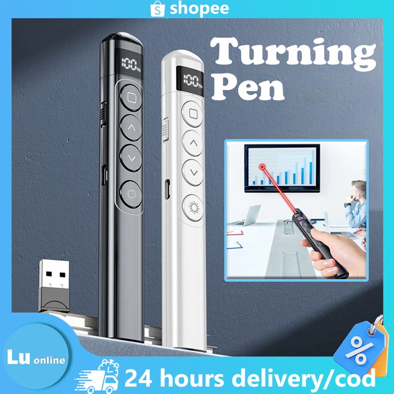 2.4GHz Laser Pointer Clicker Wireless Flip Pen Clicker Laser Pointer ...