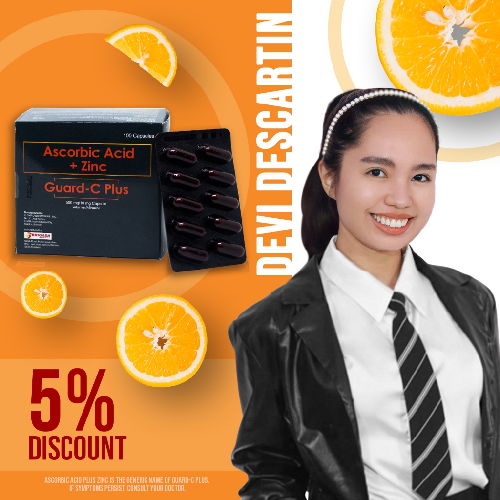 Guard-C Plus Ascorbic Acid + Zinc (DEVI DESCARTIN 5% Discount) | Shopee ...