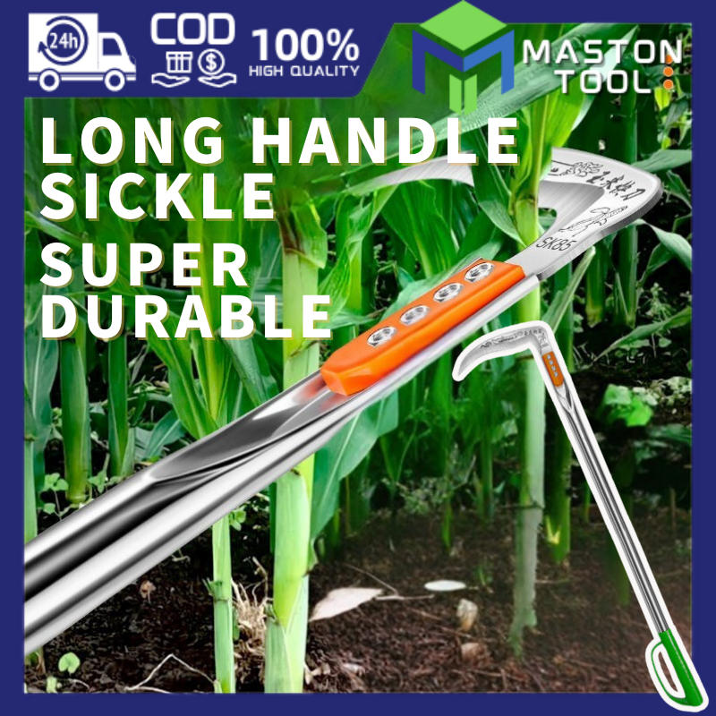 75cm Super Durable Long Handle Sickle Manganese Steel Agricultural ...