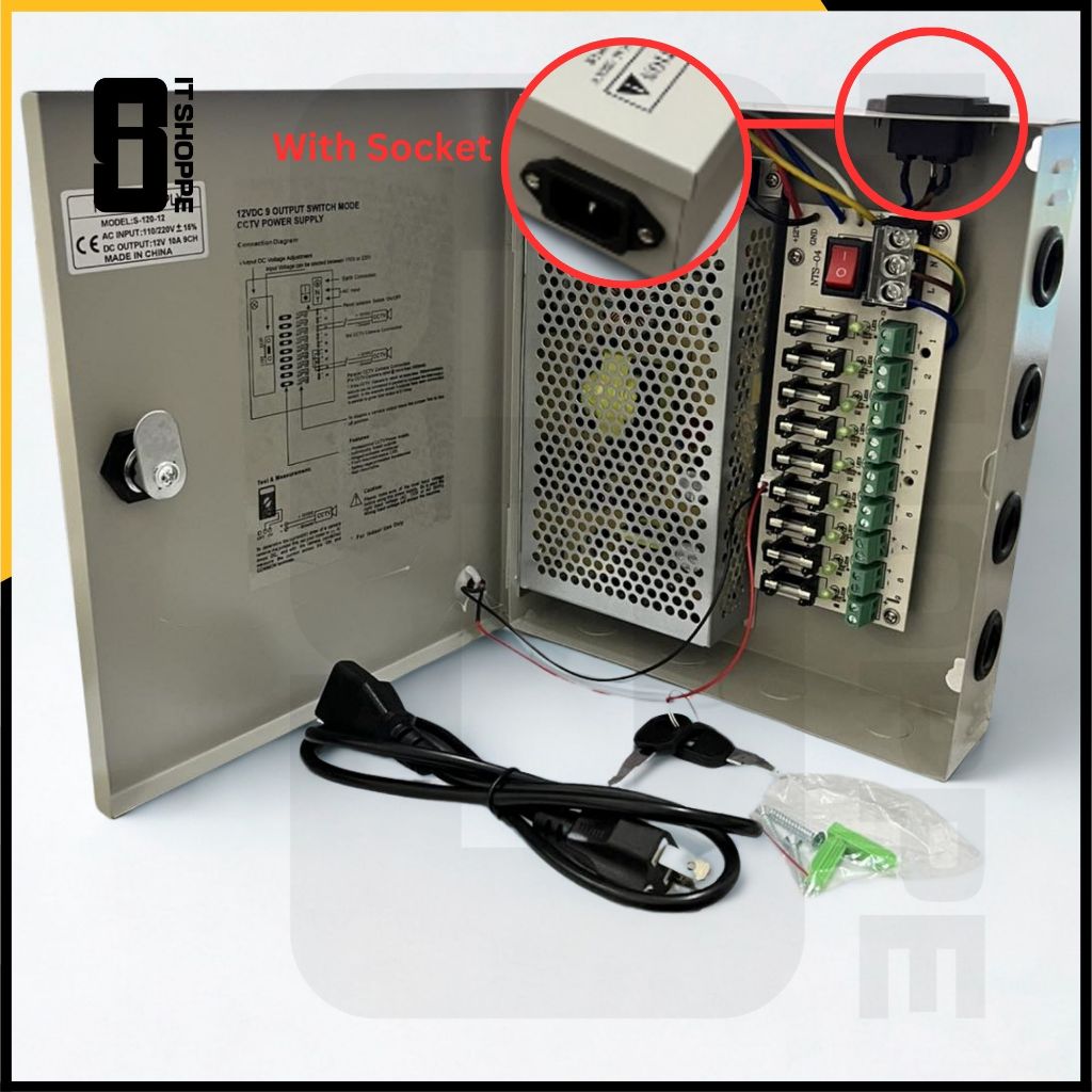 IT Shoppe Centralized Power Supply Box with socket and adaptor 12v - 5a ...