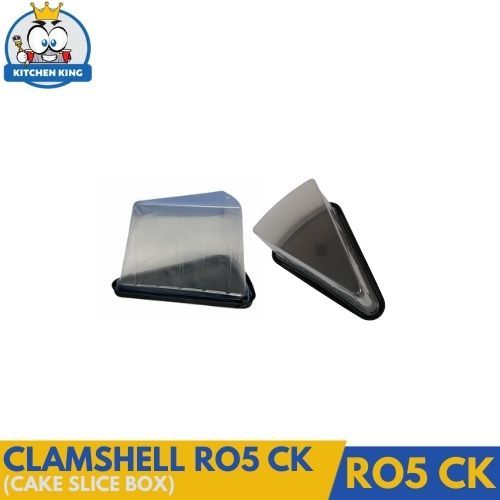 Clamshell OPS Container [Cake Slice - R05 CK ] 4.92"x3.54"x3.35" Clear ...