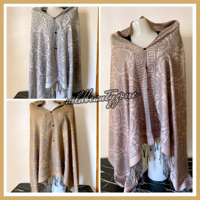 Original Thailand Shawl Pashmina/Scarf/Balabal with Button (Cashmere Wool Material)🇹🇭 | Shopee ...