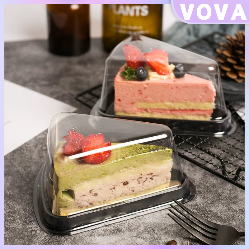 100Pcs Slice Cake Container 6/8Inch Triangle Single Slice Cake box Cake ...