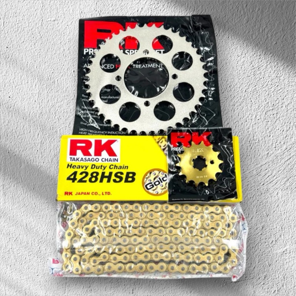 RK RACING CHAIN & SPROCKET SET SNIPER 135 MX/CLASSIC/YTX 125 #428 GOLD ...