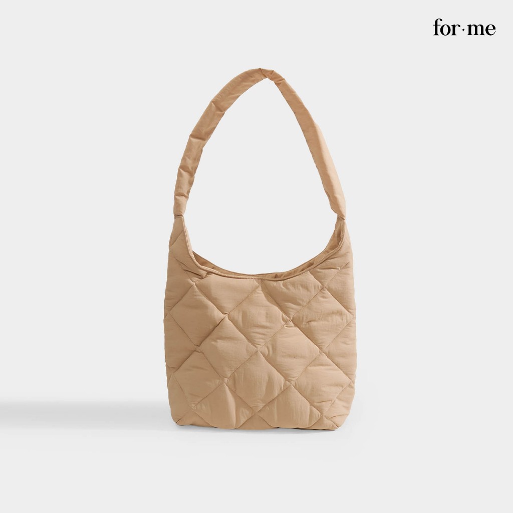 ForMe Nylon Quilted Shoulder Bag For Women (Beige) | Shopee Philippines