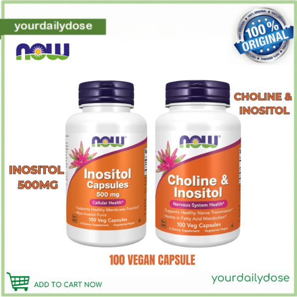 NOW Inositol 500MG (CELLULAR HEALTH) I Choline and Inositol( NERVOUS ...