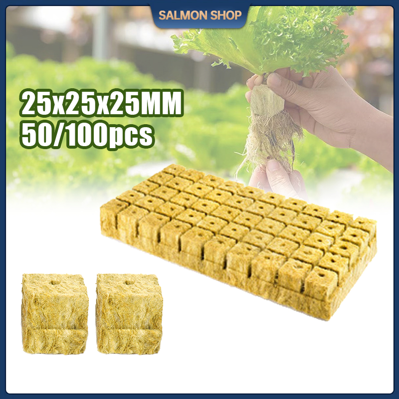 50/100pcs Plant Seedling Rock Wool Blocks Square Plant Growing Block ...